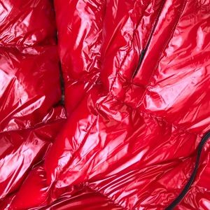BCBGeneration | Jackets & Coats | Bcbg Shiny Red Puffer Jacket M Coat ...